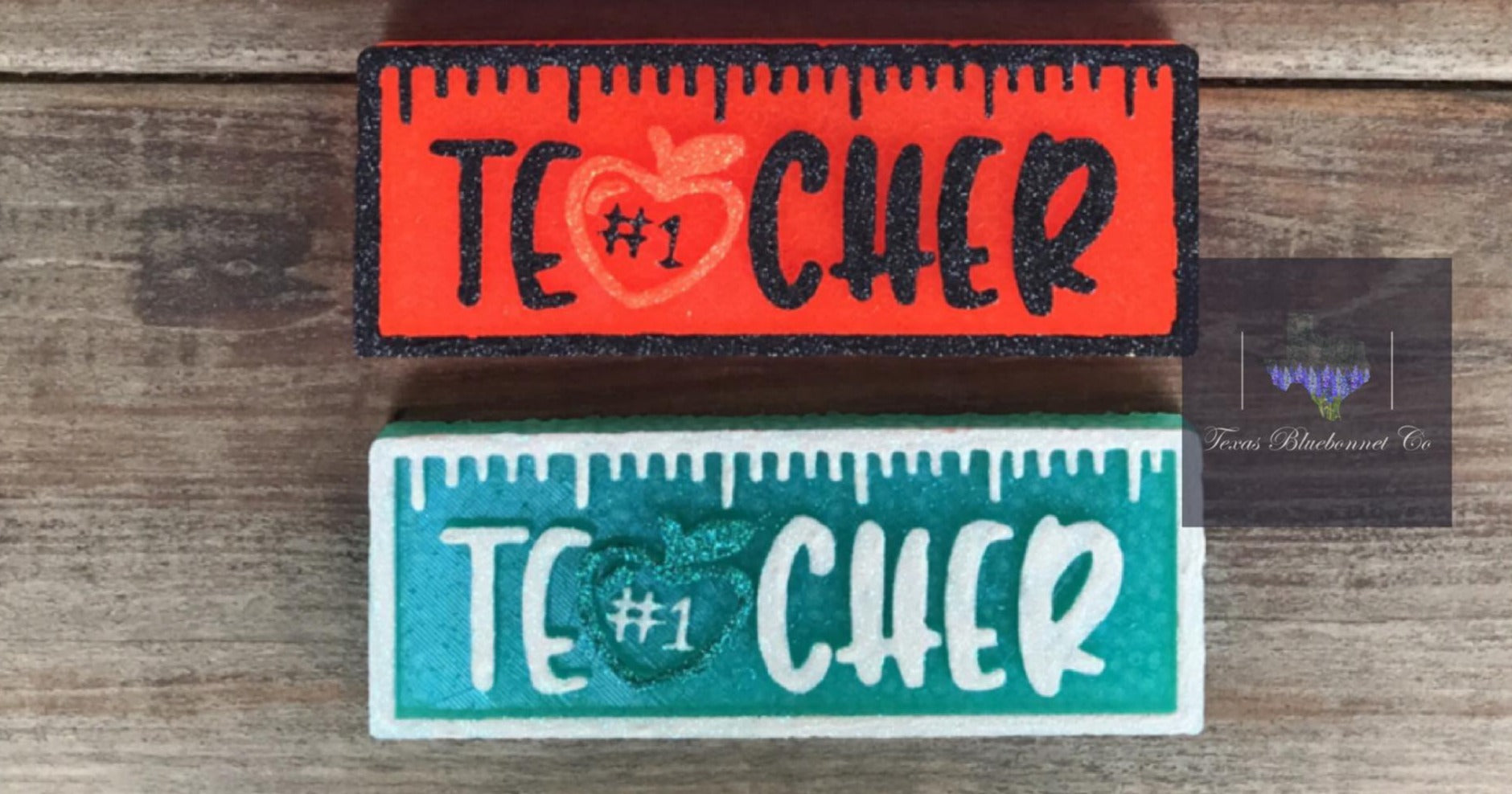 TEACHER RULER (ORANGE/BLUE) – Texas Bluebonnet Co.
